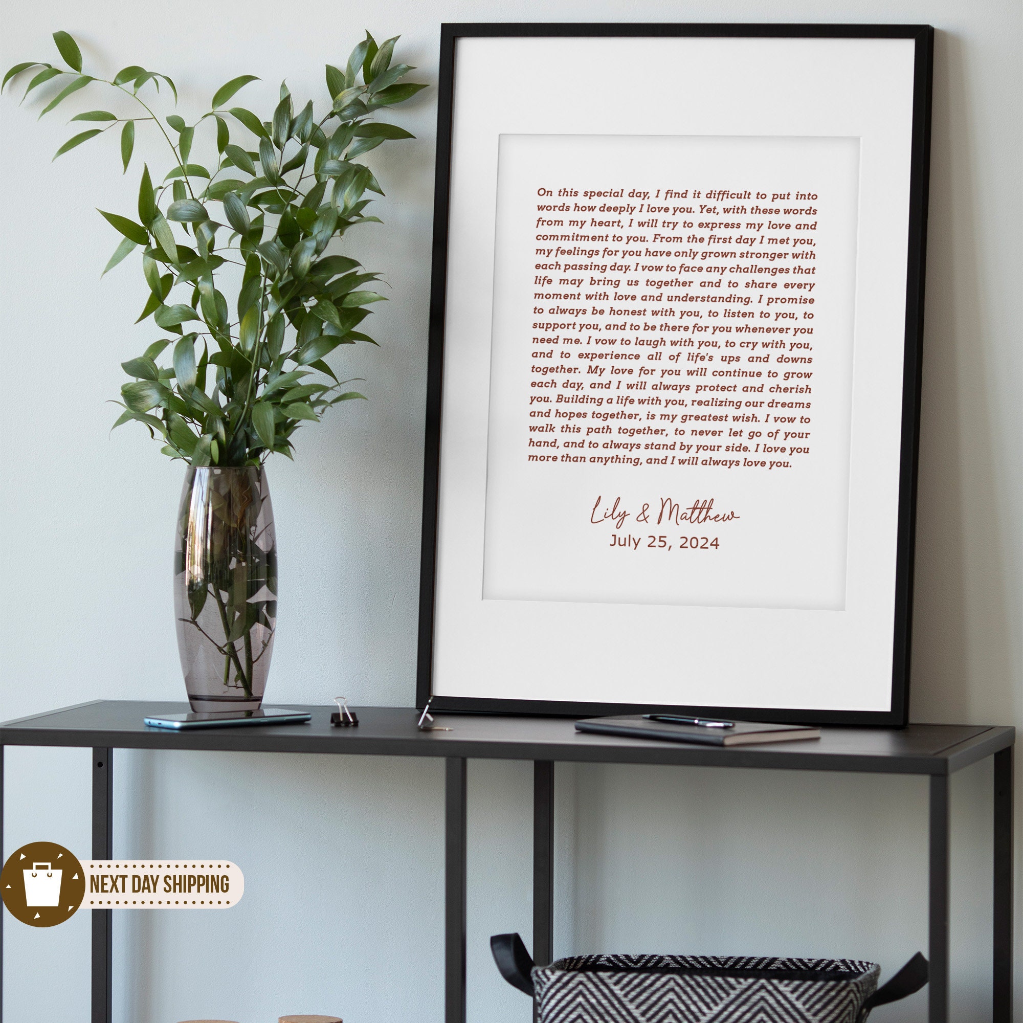 Custom Text Print, Custom Speech Photo Frame, Personalized Eulogy ...