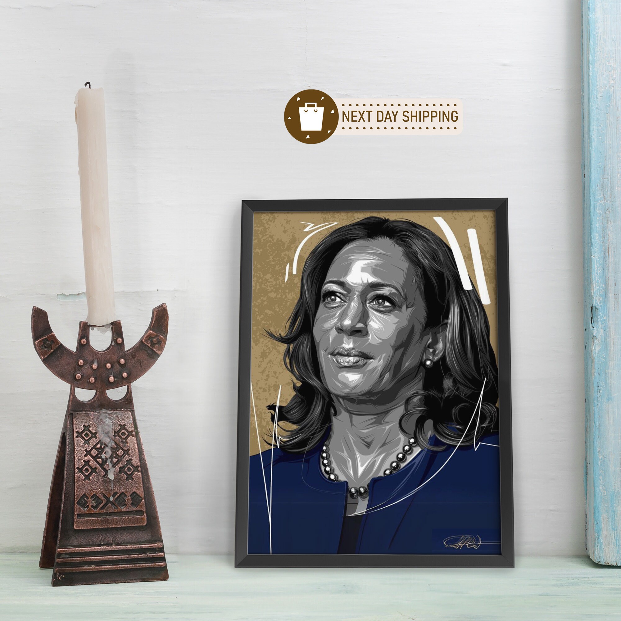 Kamala Harris Frame, Harris 2024 Wall Art, Home Decor, Patriotic Decor ...