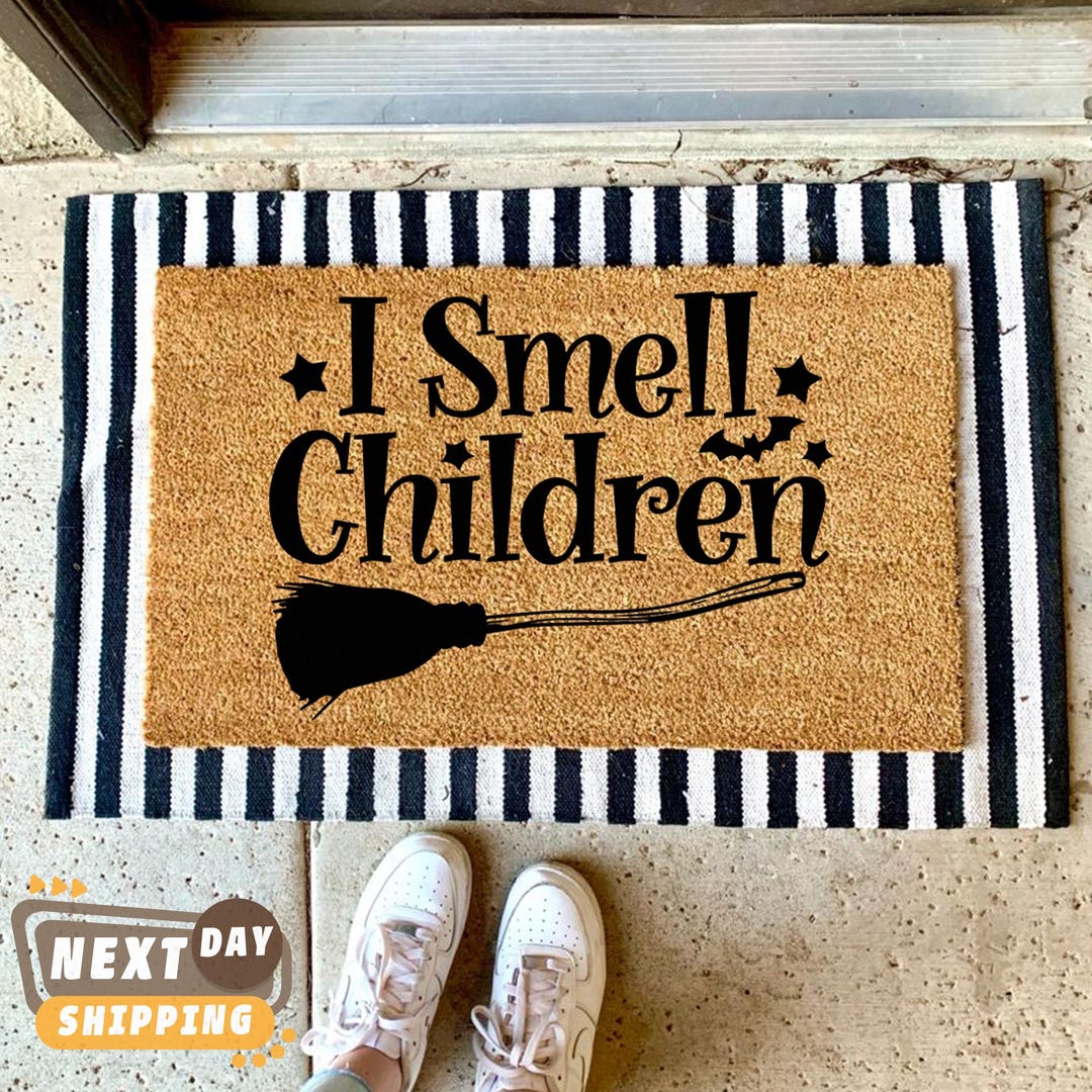 I Smell Children Welcome Doormat, Witch Decor, Halloween Doormat ...