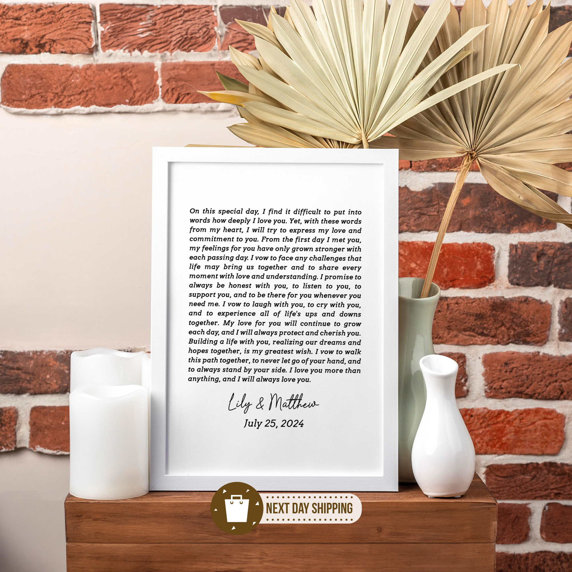 Custom Text Print, Custom Speech Photo Frame, Personalized Eulogy ...
