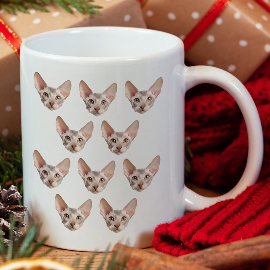 Funny Cat Photo Mug, Cat Mug, Personalized Cat Face Mug, Customizable ...