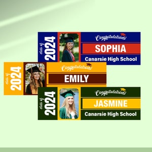 Personalized Graduation Banner With Photo, Graduation Banner W/ Name ...
