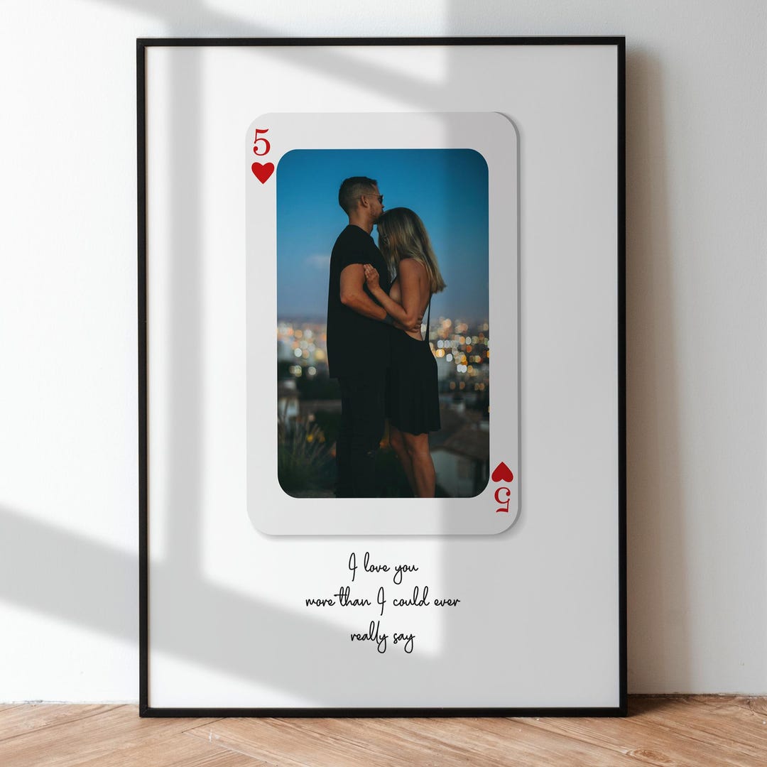 Personalized Playing Card Wall Art, Valentine's Day Gift, Boyfriend ...