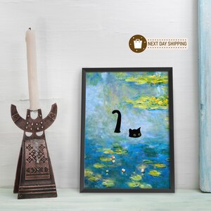 Watercolor Cat Frame Wall Art, Cat Wall Decor, Living Room Decor, Pet ...