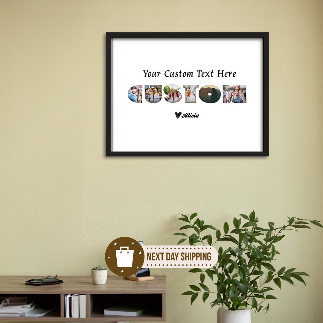 Custom Letter Photo Collage, Personalized Text Photo Collage, Custom ...