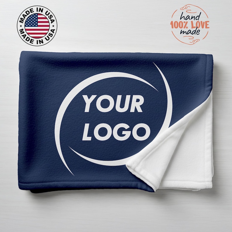 Custom Logo Blanket, Cozy Blanket, Custom Gift, Company Logo Blanket ...