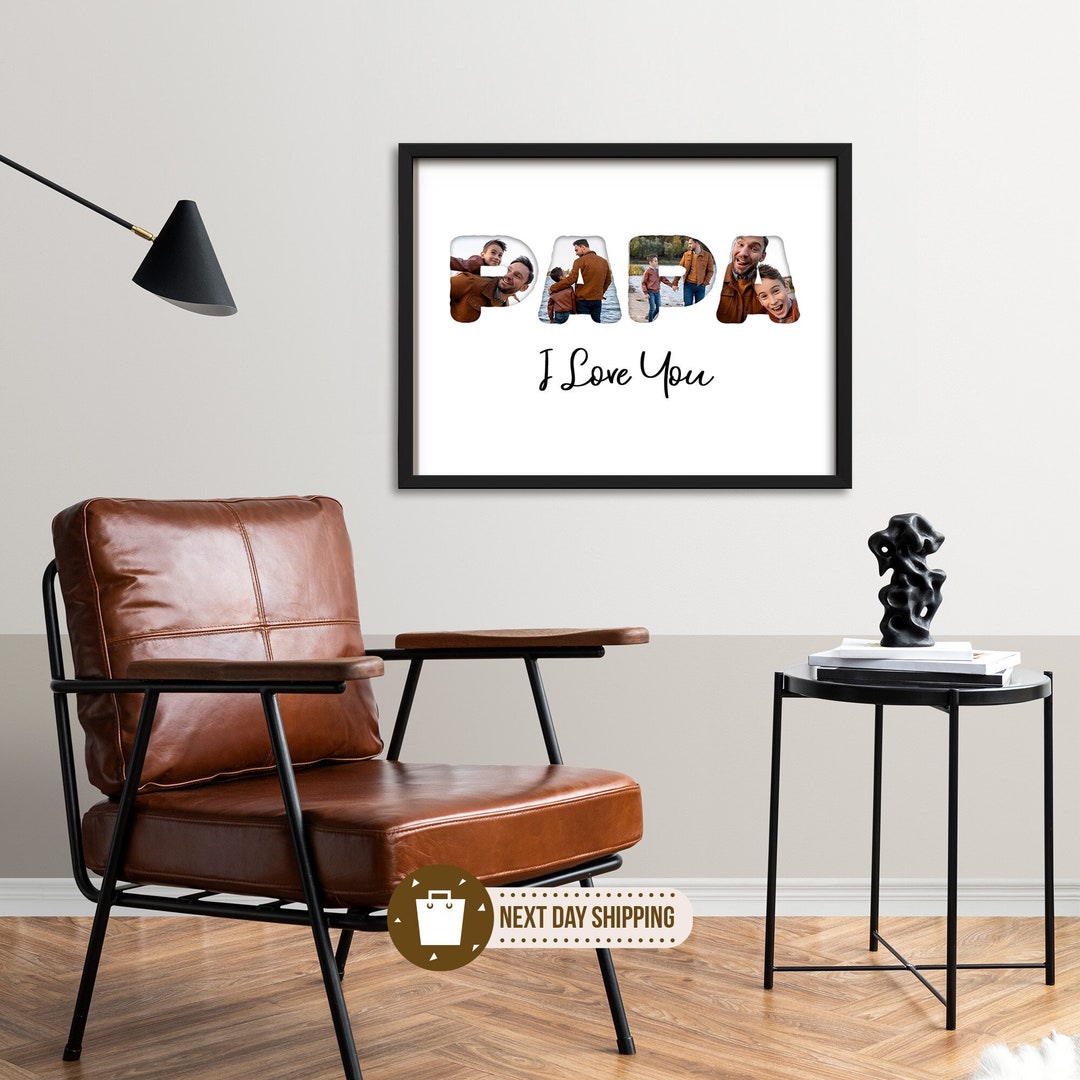 Custom Papa Photo Collage, Father's Day Gift, Papa Photo Frame, Papa ...