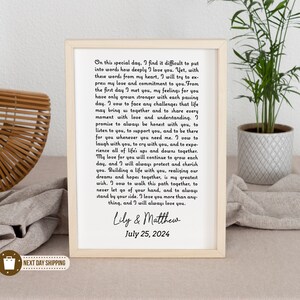 Custom Text Print, Custom Speech Photo Frame, Personalized Eulogy ...