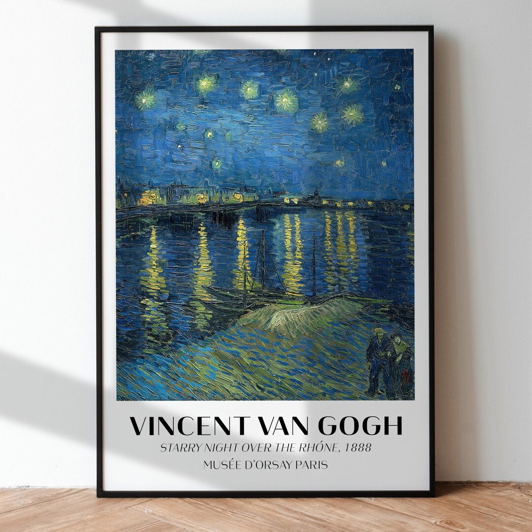 Vincent Van Gogh Poster, Starry Night Over the Rhone 1888, Modern Art ...
