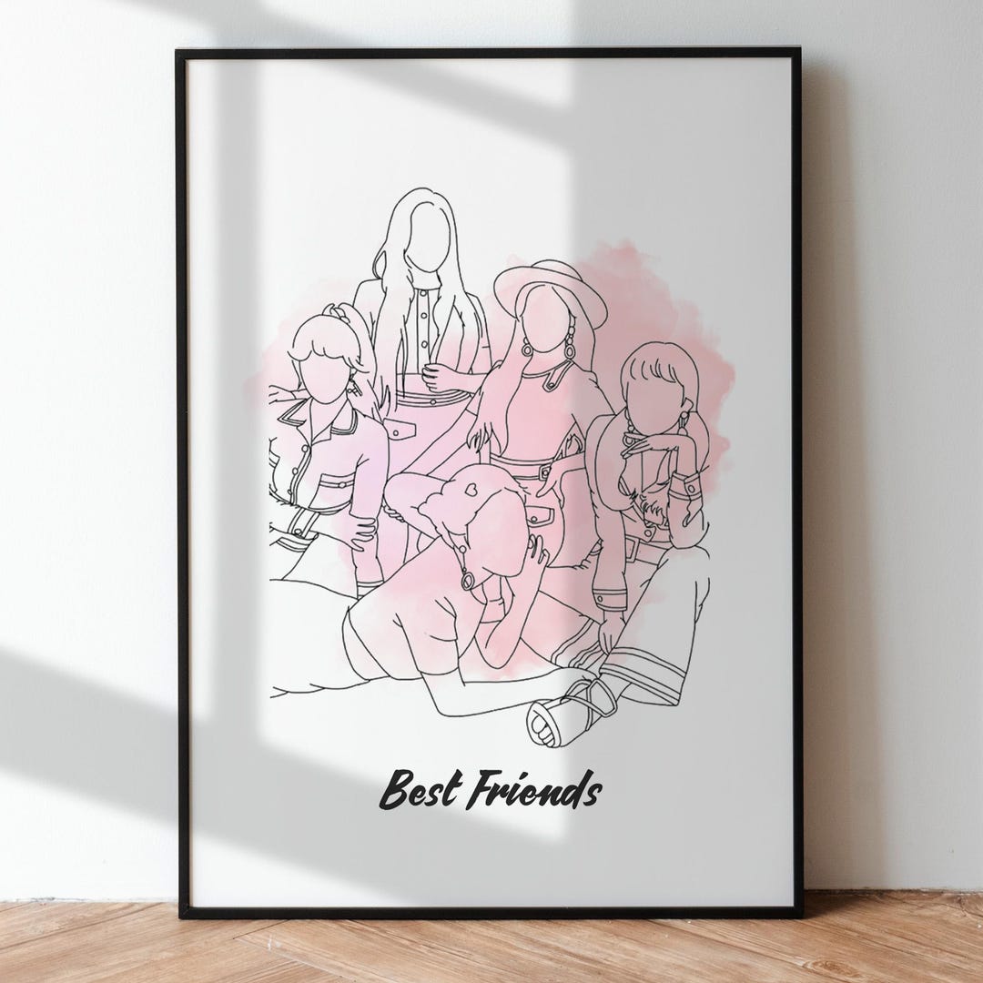 One Line Drawing Photo Frame, Family Portrait, Personalized Gift ...