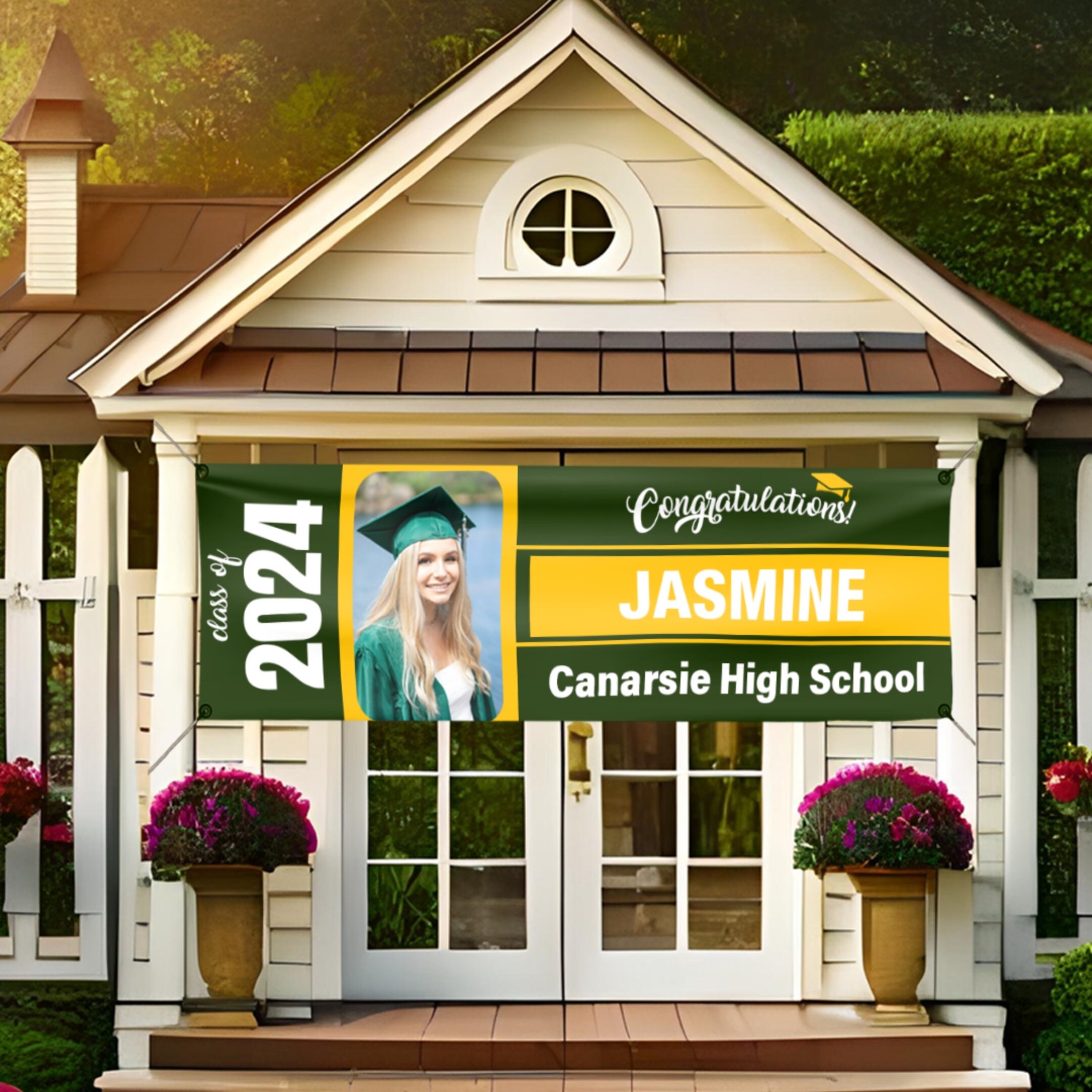 Personalized Graduation Banner With Photo, Graduation Banner W/ Name ...