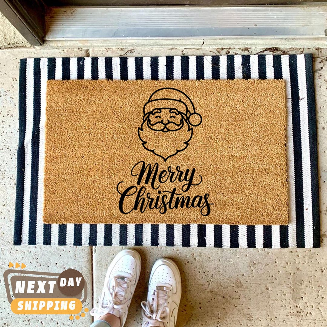 Merry Christmas Doormat, Santa Decor, Santa Doormat, Holiday Decor ...