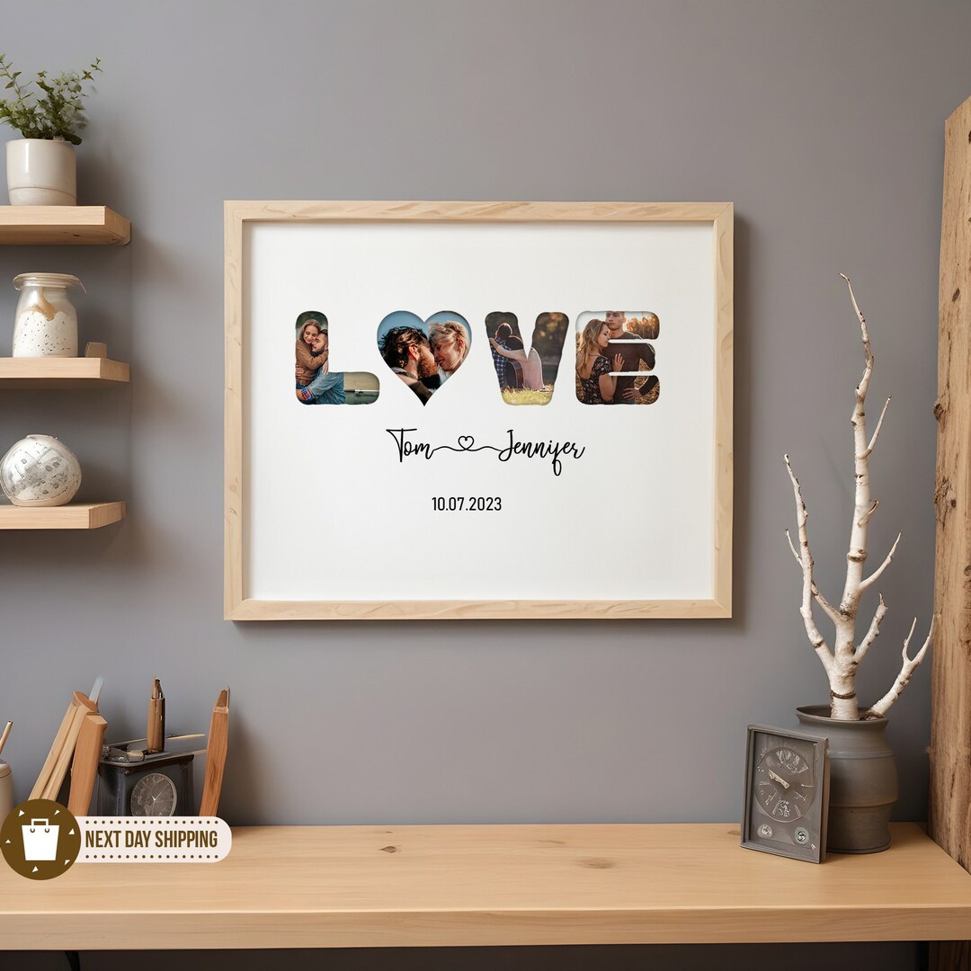 Couple Photo Collage, Love Photo Collage, Anniversary Gifts, Heart ...