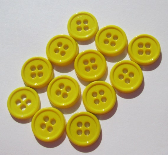 48 Small Yellow Round Plastic Buttons New Destash Supplies for - Etsy
