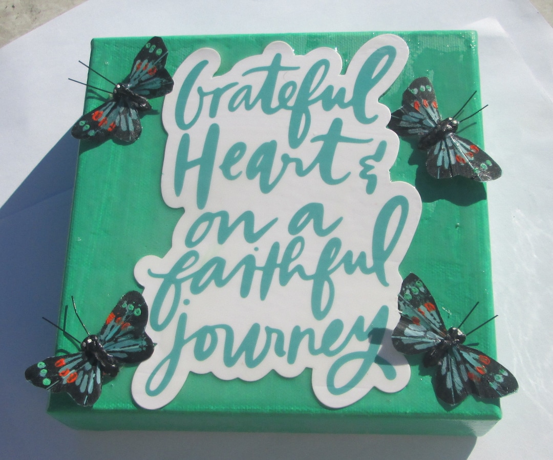 Inspirational Wall Art OOAK Small Square Art With Inspirational Message ...