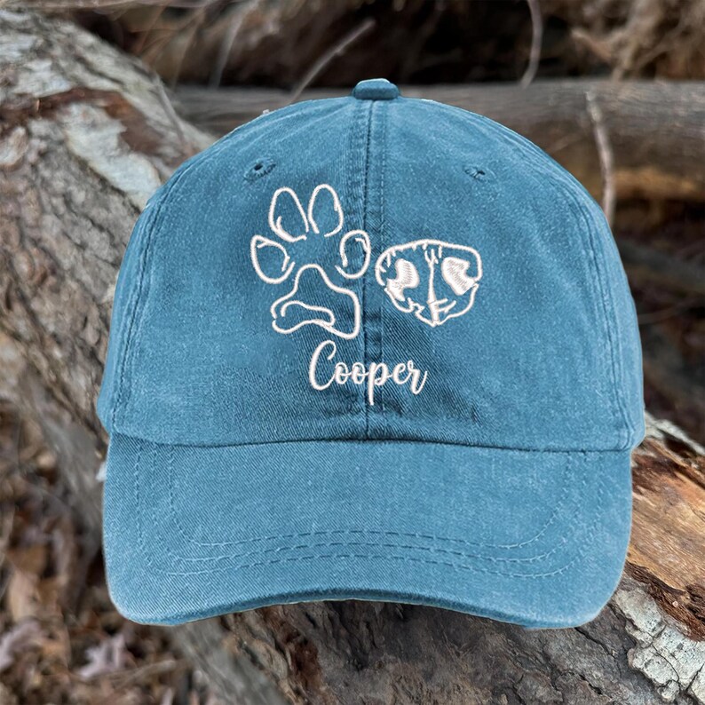 Custom EMBROIDERED Dog Paw Hat Using Pet Photo, Personalized Mother's ...
