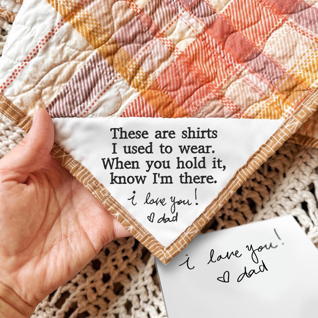 Custom Memorial Embroidered Quilt Label, Personalized Memory Quilts ...