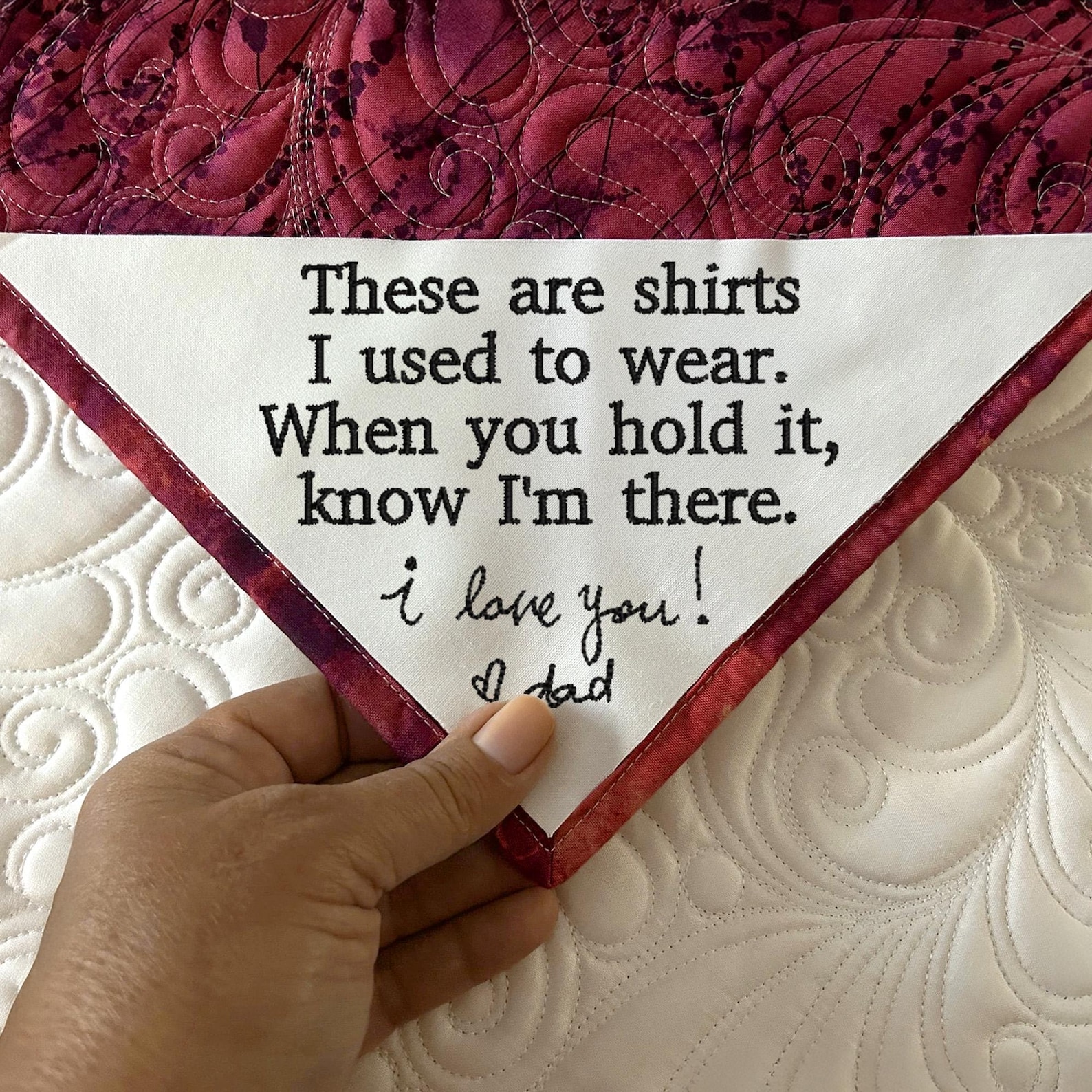 Custom Memorial Embroidered Quilt Label, Personalized Memory Quilts ...