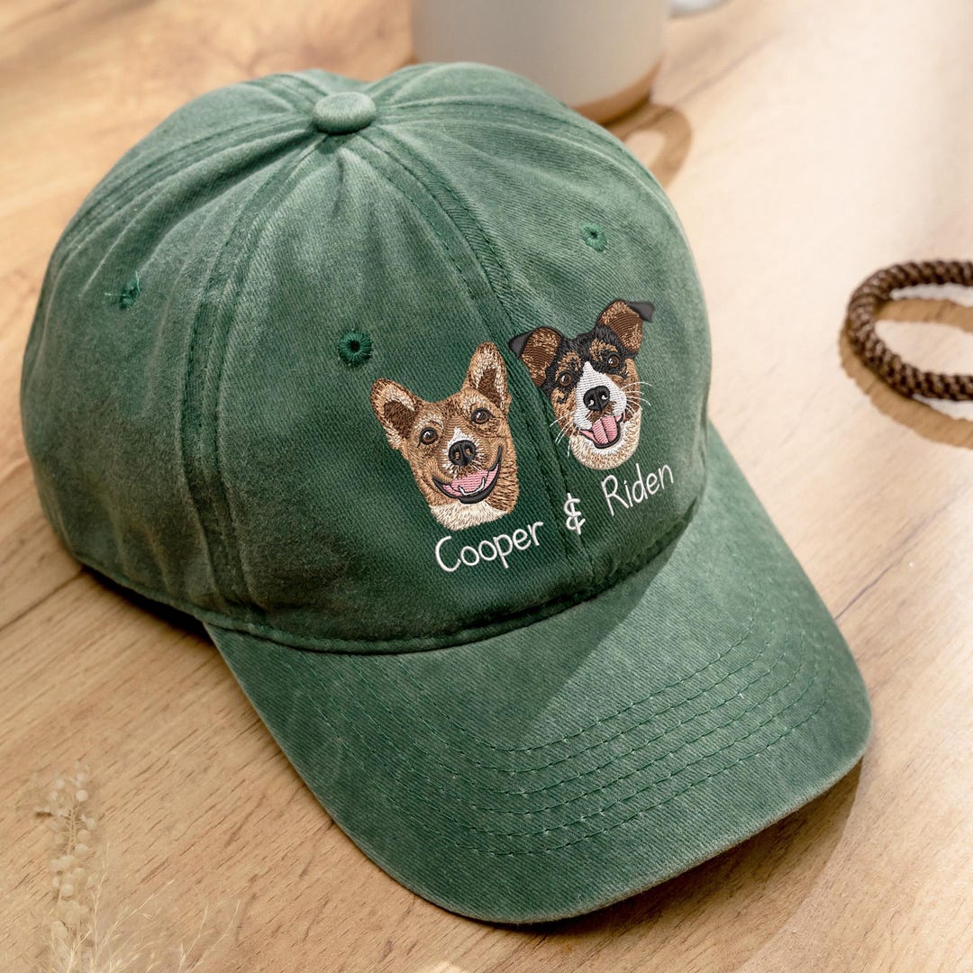 Personalized Embroidery Dog Portrait Hat, Custom Dog Christmas Baseball ...