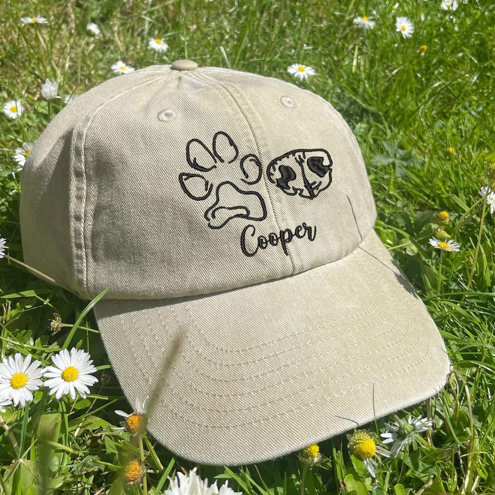 Custom EMBROIDERED Dog Paw Hat Using Pet Photo, Personalized Mother's ...