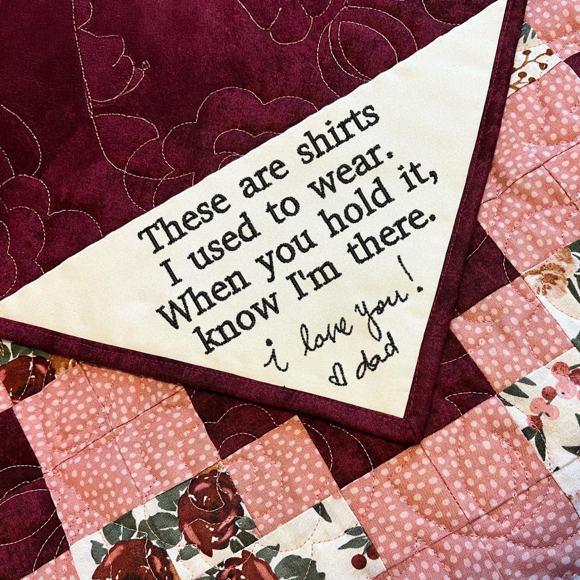 Custom Memorial Embroidered Quilt Label, Personalized Memory Quilts ...