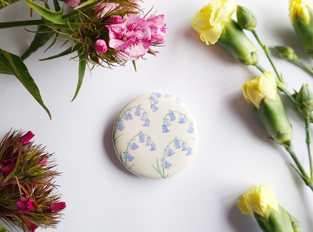Bluebell Badge Botanical Garden Flower Pin British Garden Inspired ...