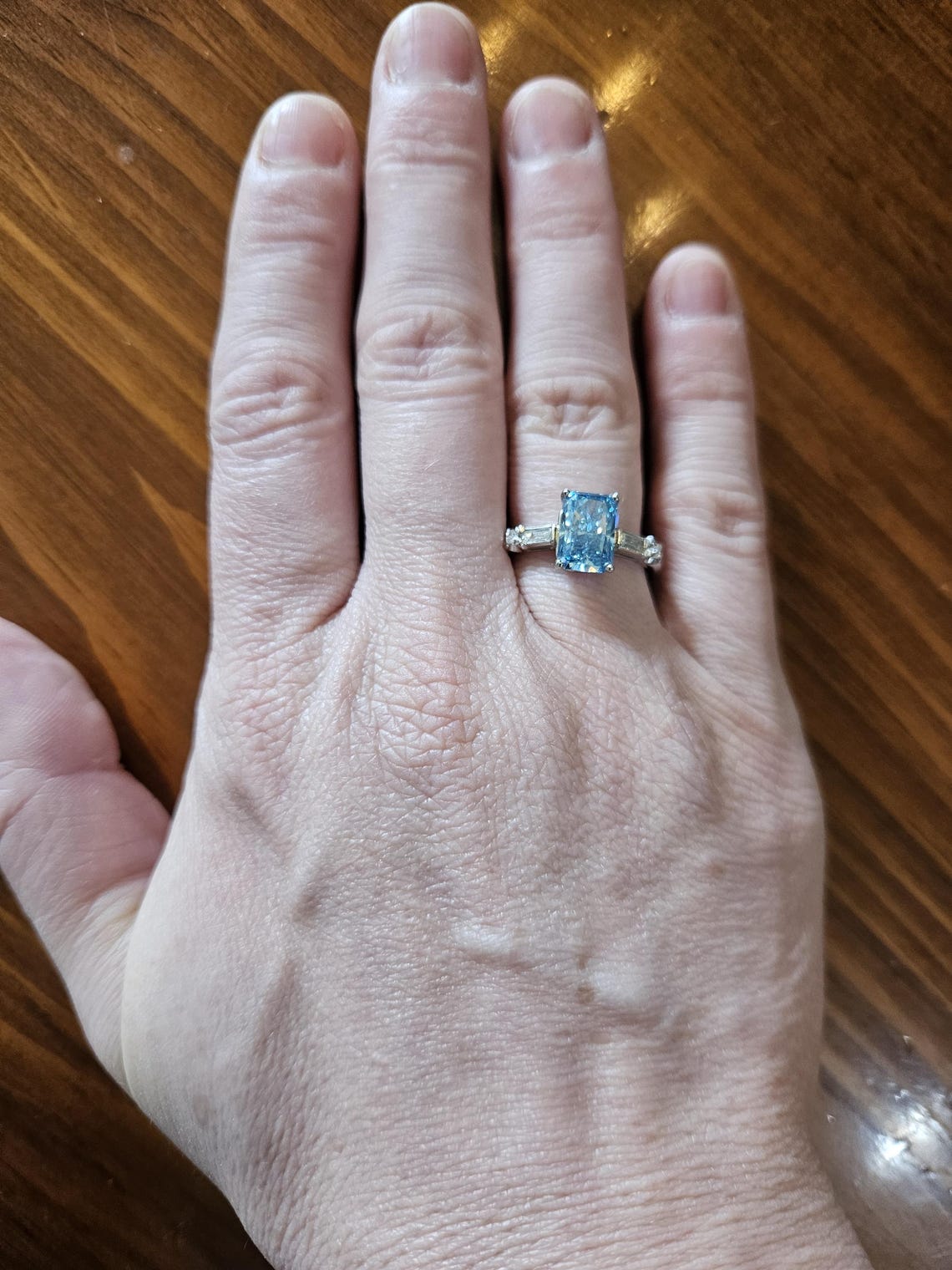 2.99CTW Fancy Intense Blue Diamond Platinum Ring - Etsy