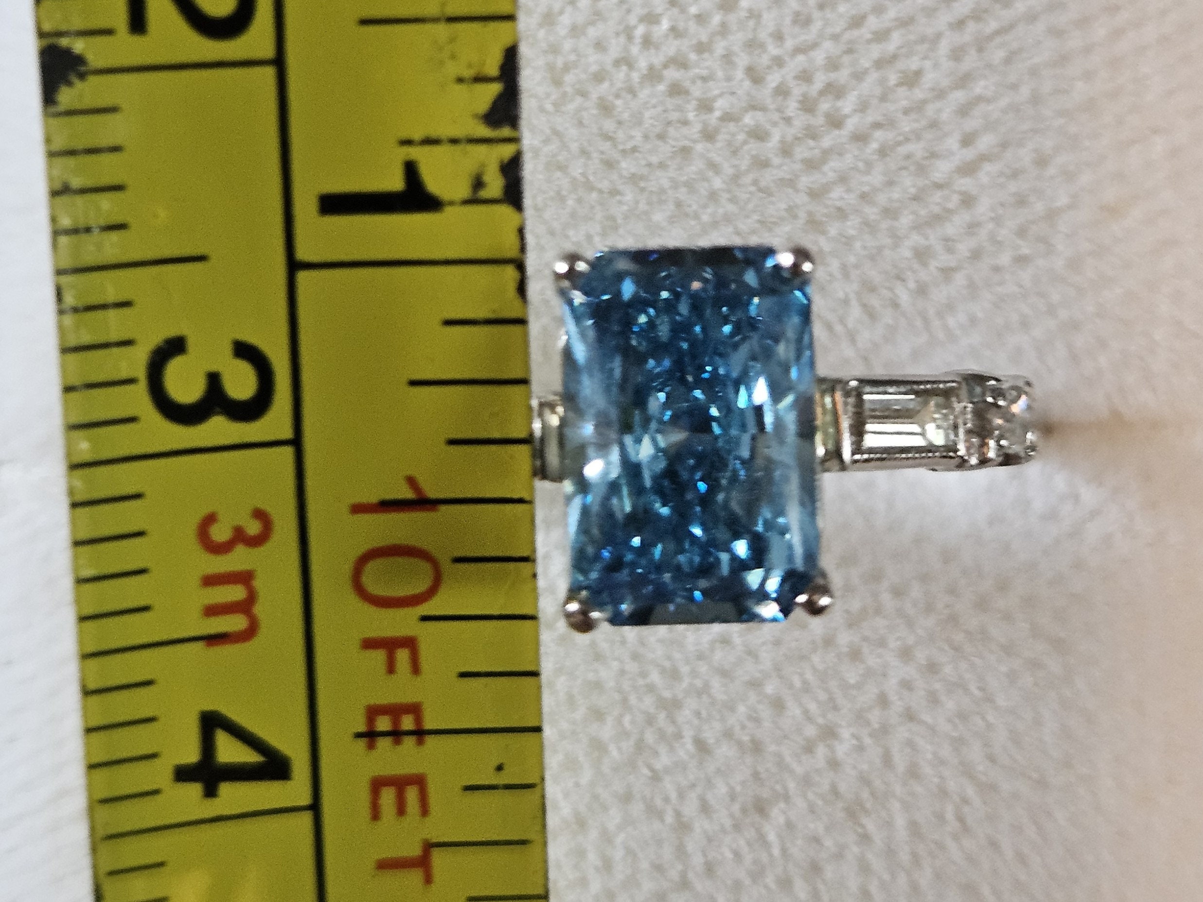 2.99CTW Fancy Intense Blue Diamond Platinum Ring - Etsy