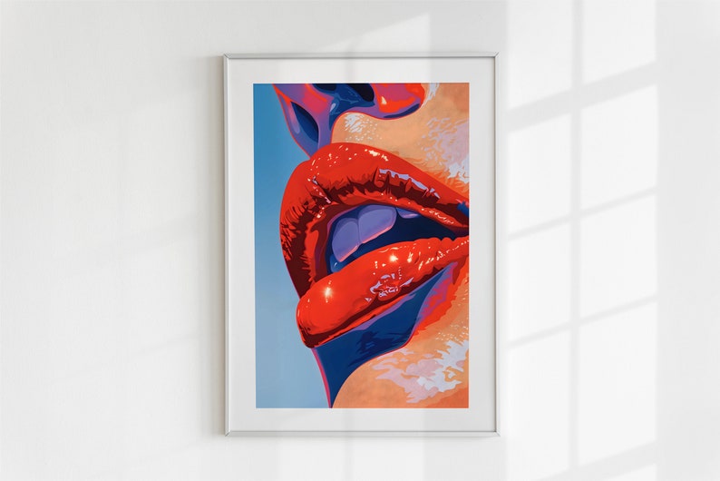 Vibrant Lips Pop Art Print: Bold Modern Wall Art (digital Download) - Etsy
