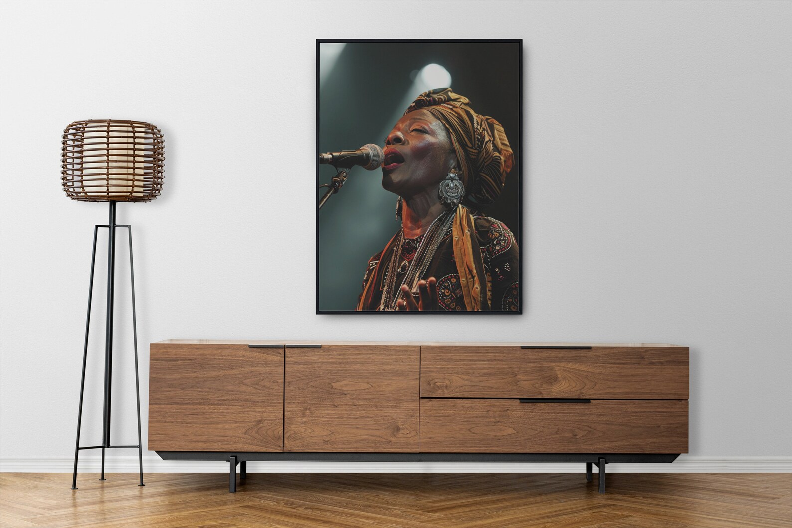 Live Music Wall Art Woman Jazz Vocalist Vibrant Colours Musician ...