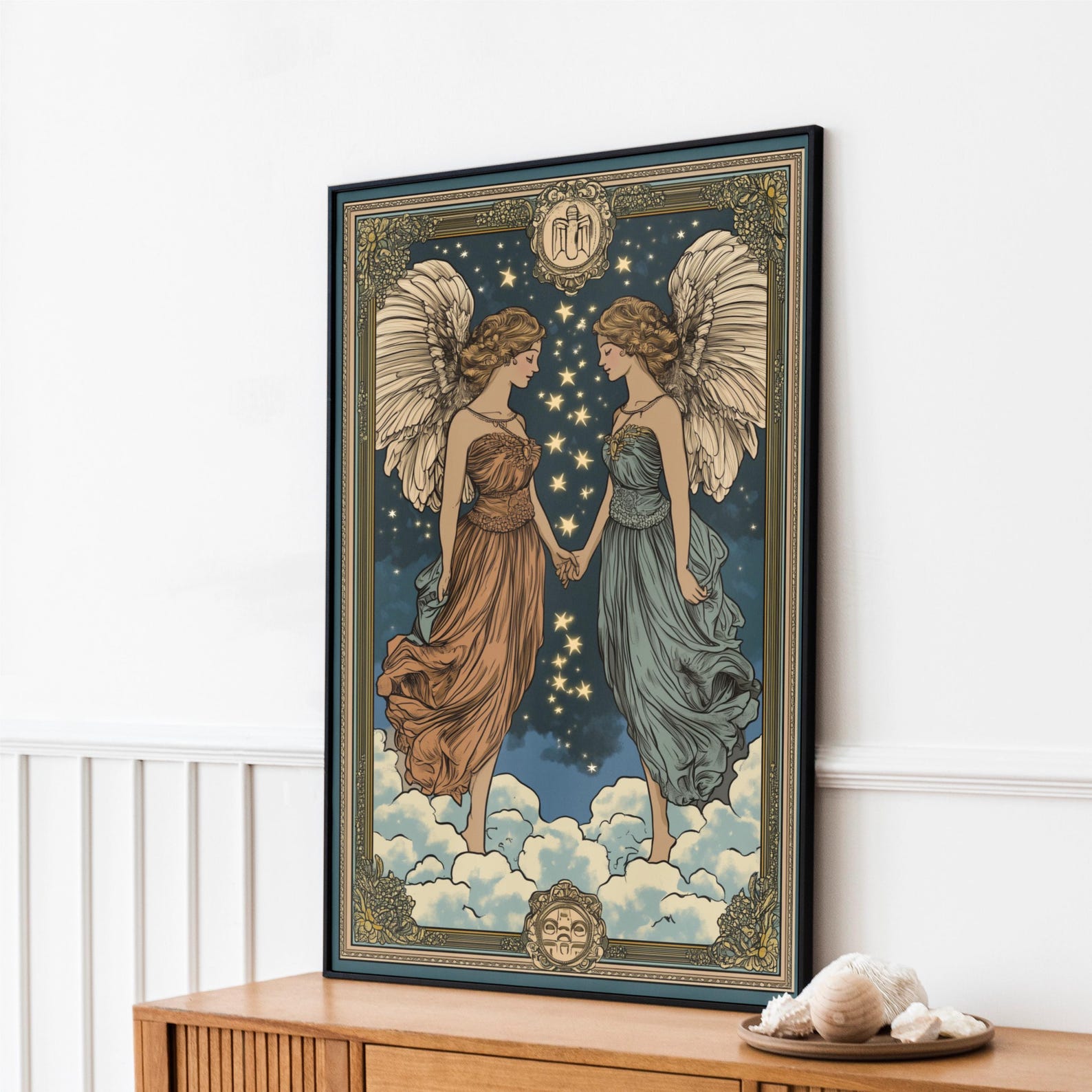 Gemini Zodiac Art Astrology Illustration Vintage Zodiac Sign Digital ...