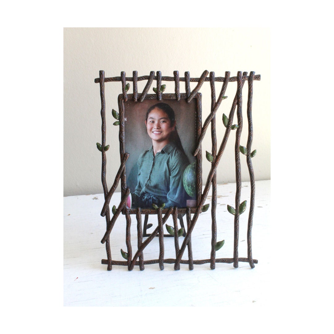 Novelty Photo Frame : 4 X 6 Painted Metal Asian Bamboo Tiki Picture ...