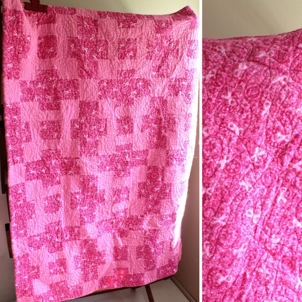 Pink Ribbon Quilt - Etsy