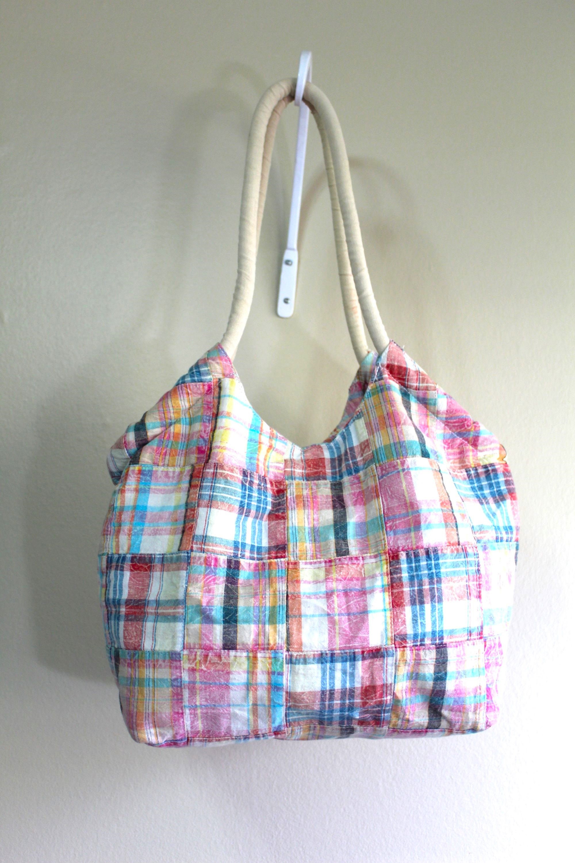 Vintage Y2K Joe Boxer Pastel Madras Cotton Patchwork Hobo Bag - Etsy