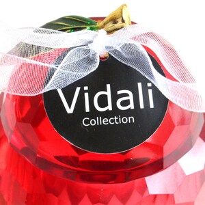 Luxury Gift Container : Vidali Faceted Clear Red Glass Apple Persimmon ...