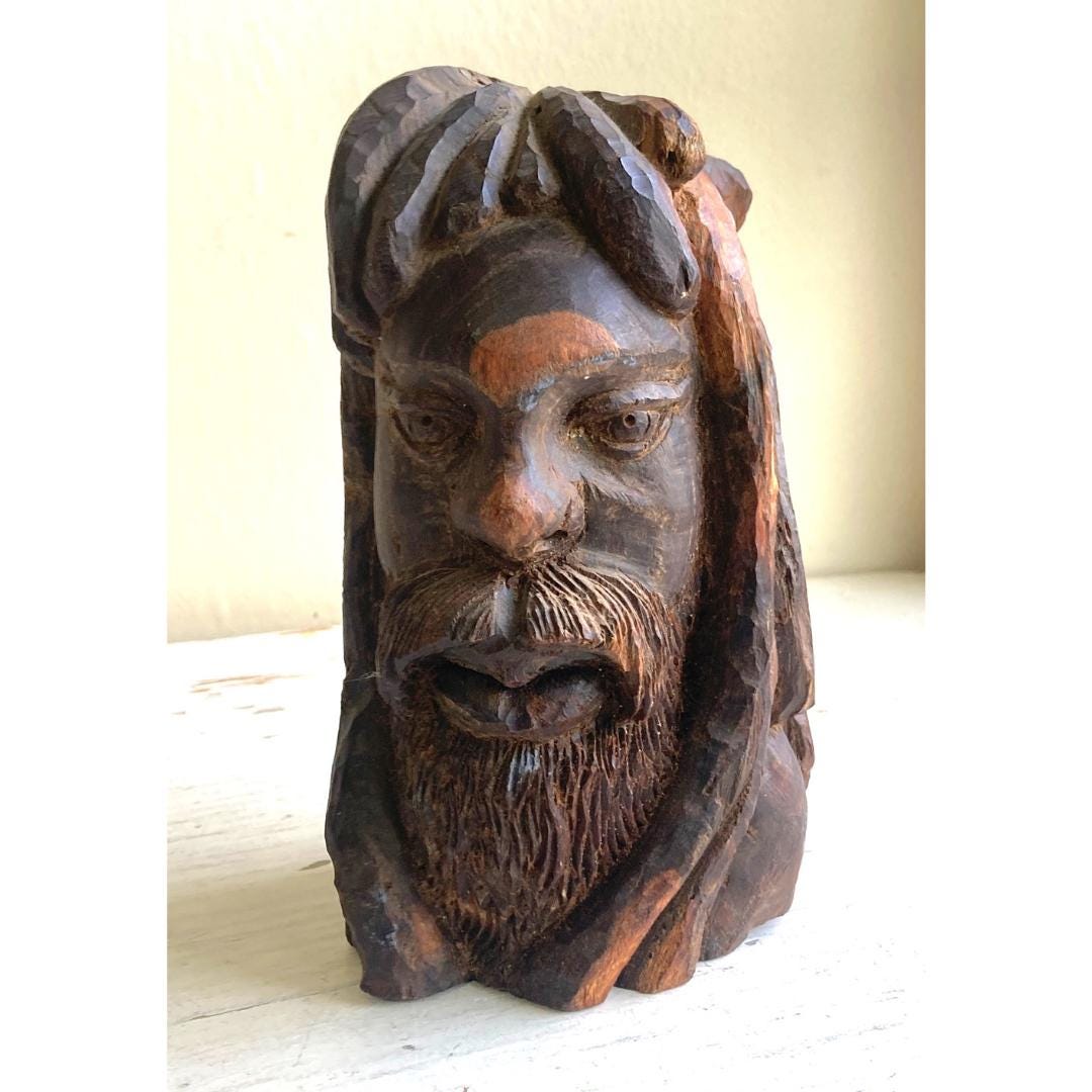 Rastafarian Beauty : Hand Carved Wooden Jamaican Man Bust by T Coleman ...