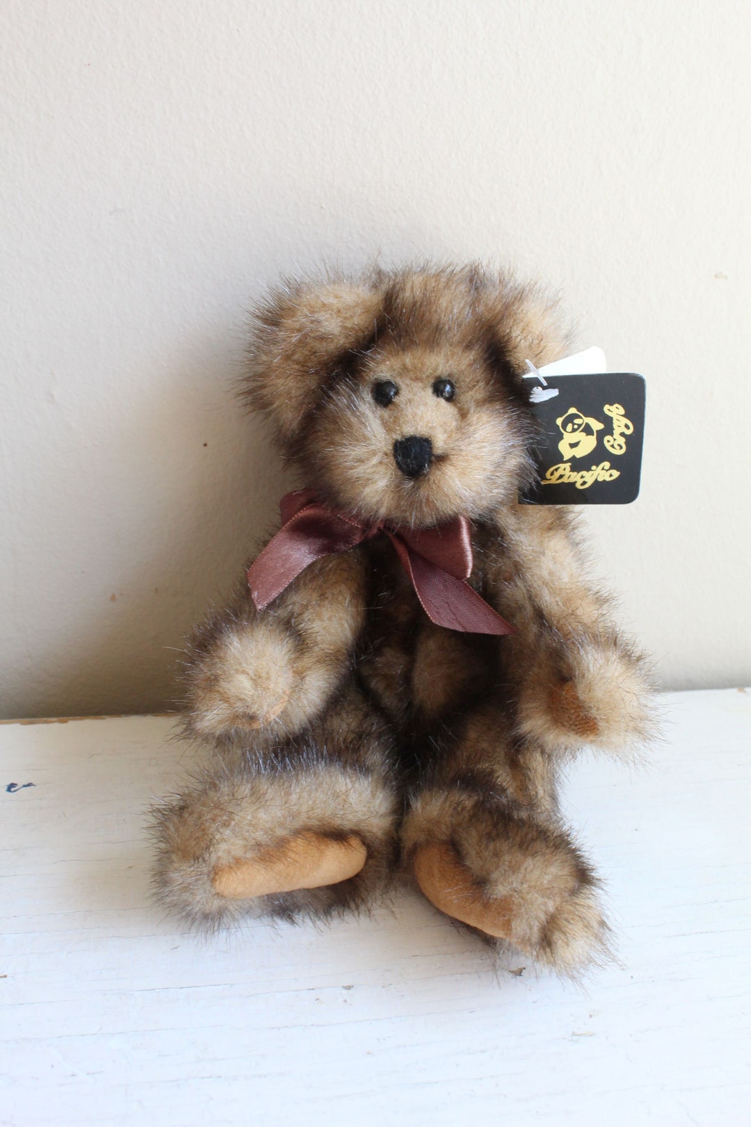 Adorable NWT Vintage Pacific Craft Brown Fur Rag Doll Teddy Bear With ...