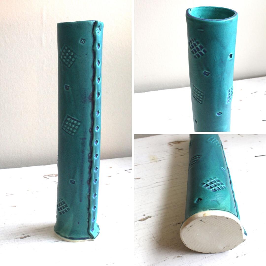 Neo Primitive Nineties : Studio Pottery Art Vase Hand Built Slab Tube ...