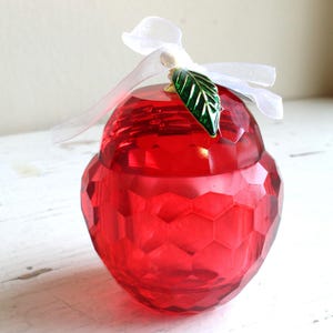 Luxury Gift Container : Vidali Faceted Clear Red Glass Apple Persimmon ...