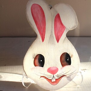 Dopamine Decor : Cute Kitsch Wooden Hand Painted Bunny Rabbit Cartoon ...