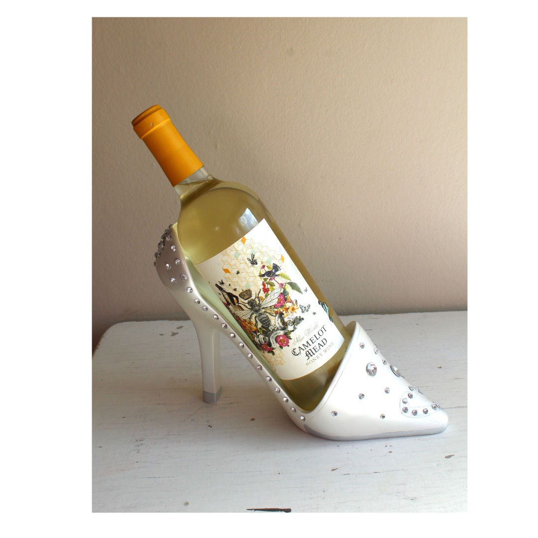 Glam Centerpiece : Silver Plastic High Heel Pump Shoe Wine Bottle ...