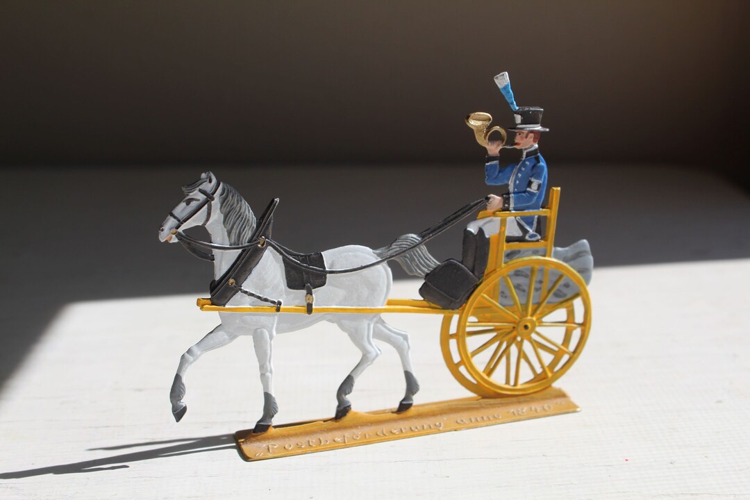 Flat Cast Postal Horse Carriage Tiny Tin Toy Miniature Hand - Etsy