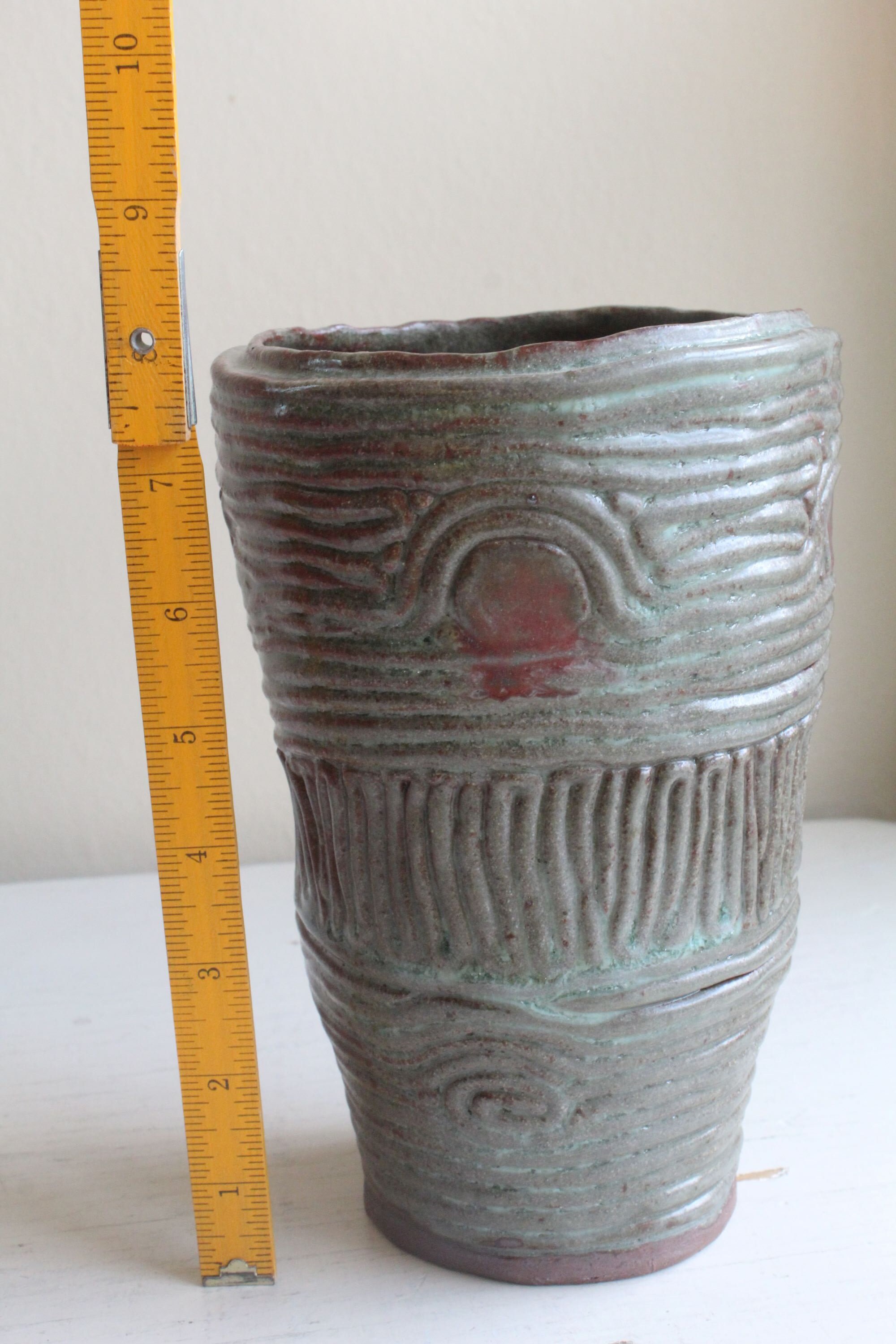 Wabi Sabi : Monumental Art School Pottery Hand Built Brown Red Coil ...