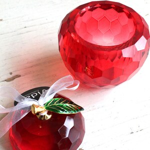 Luxury Gift Container : Vidali Faceted Clear Red Glass Apple Persimmon ...