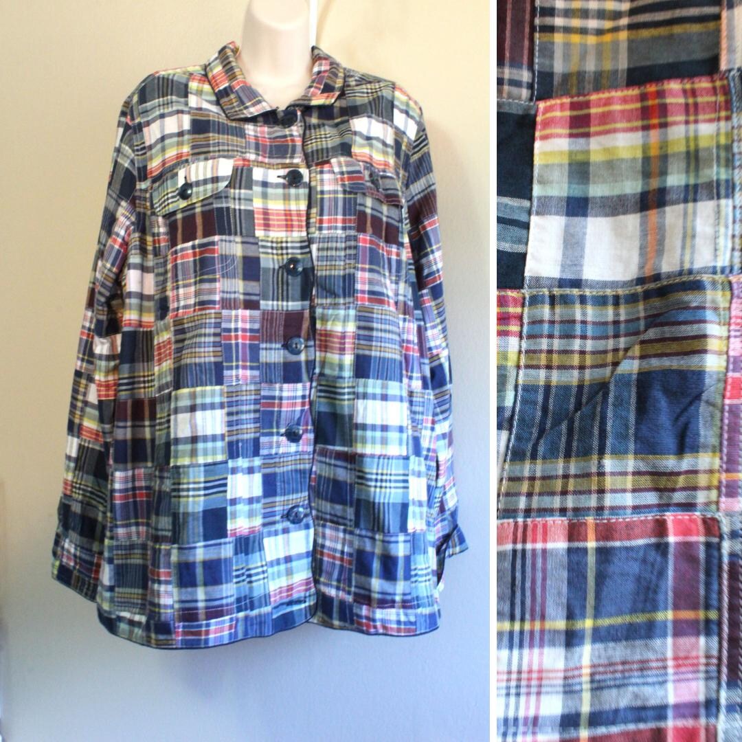 Preppy Hobo Core : CJ Banks Shacket Womens Size 1X Cotton Madras ...