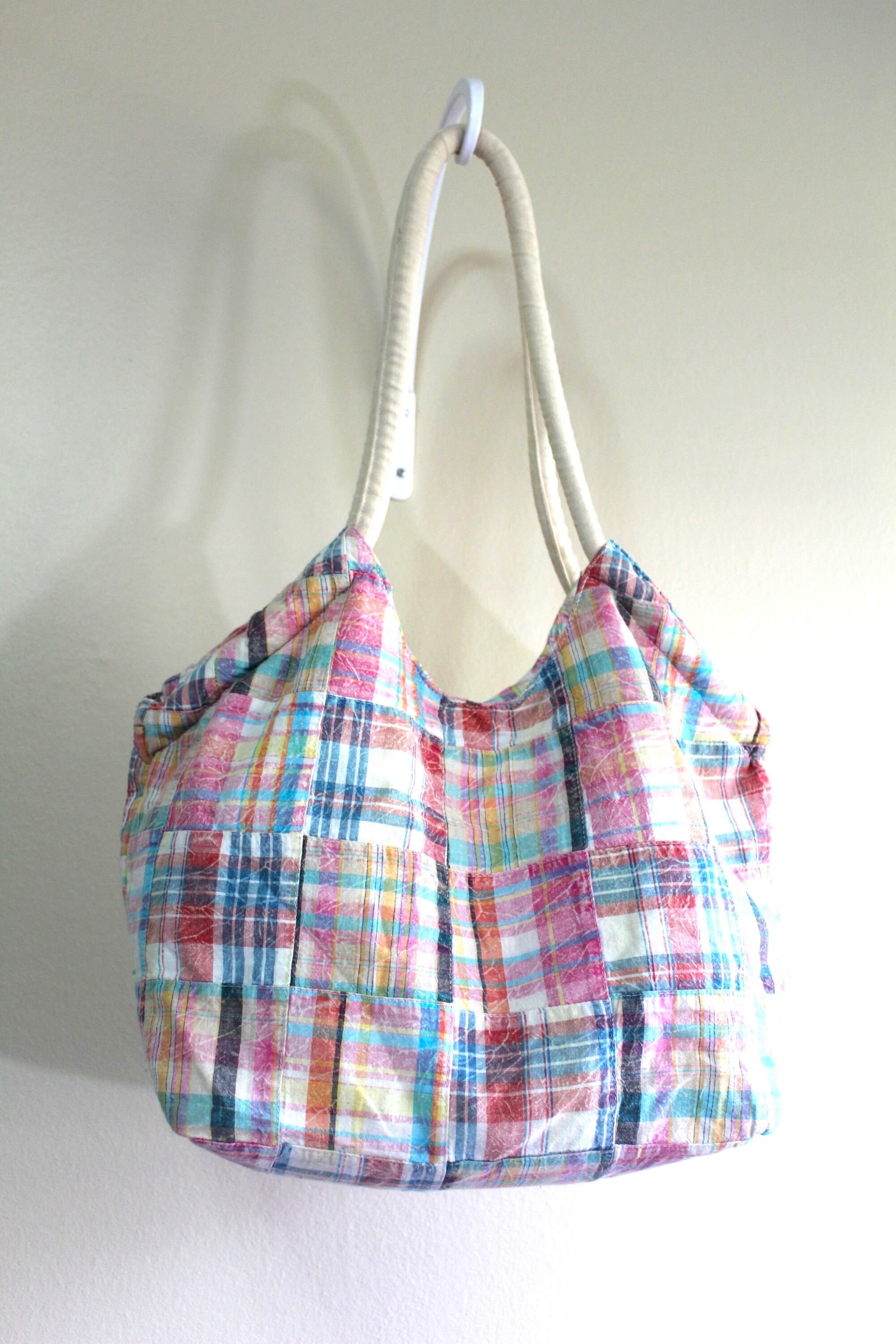 Vintage Y2K Joe Boxer Pastel Madras Cotton Patchwork Hobo Bag - Etsy