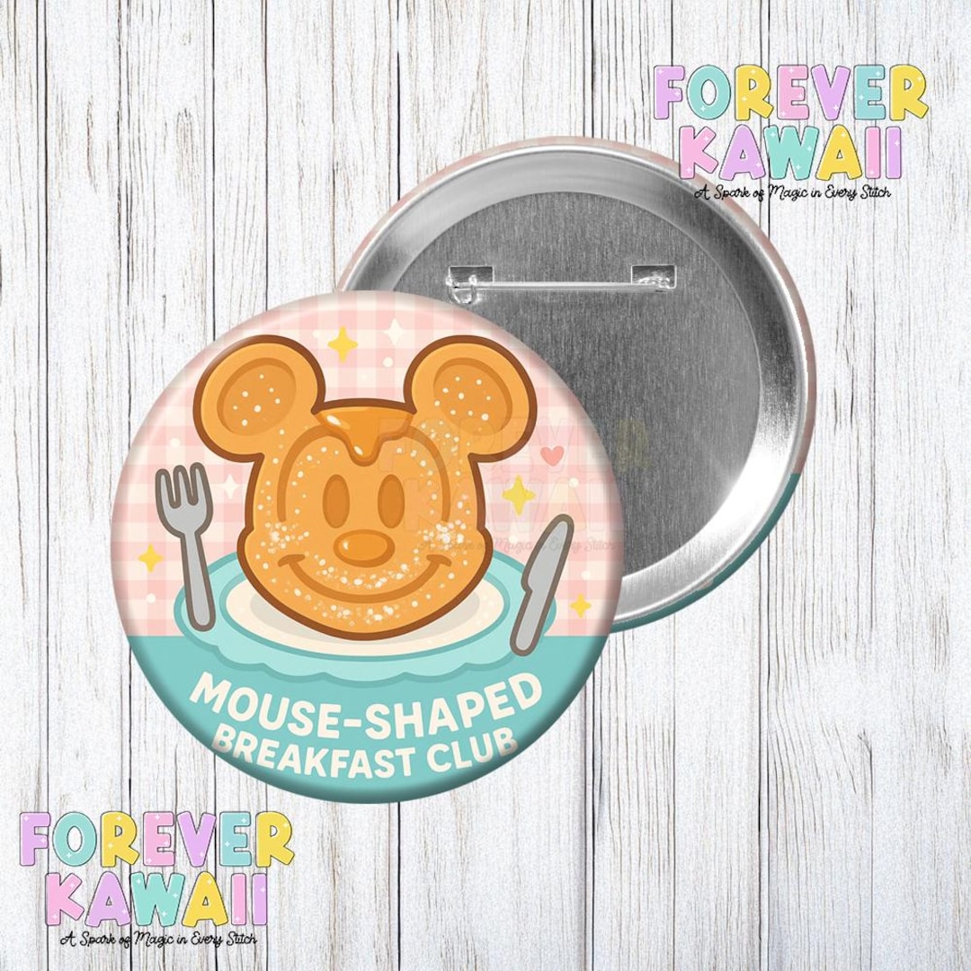 Waffle Mouse Shaped Breakfast Club Celebration Button - Disney Snack ...
