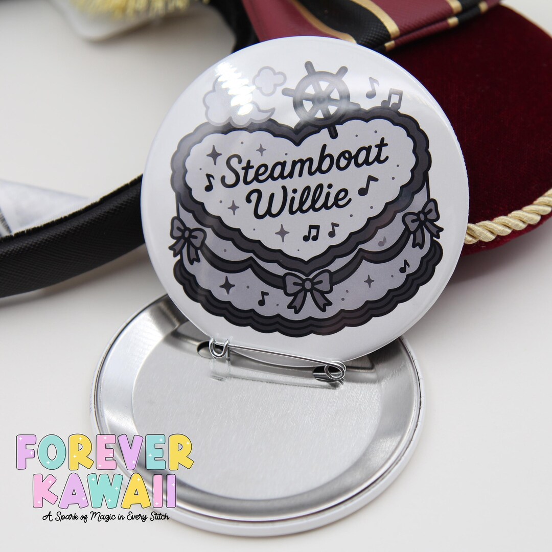 Steamboat Willie Cake - Celebration Pinback Button - Coquette Park Day ...