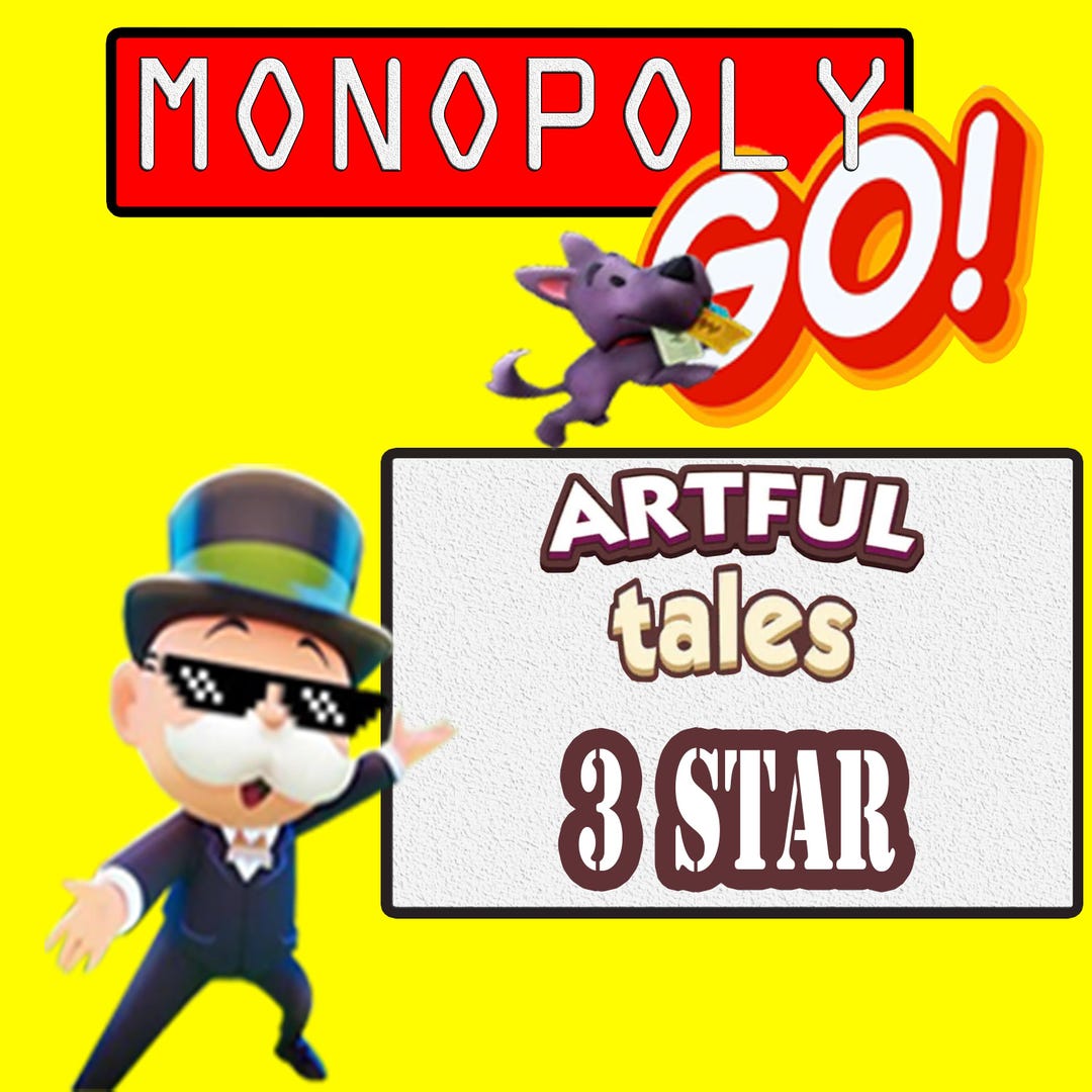 Monopoly_go Artful Tales Stickers Cards 3 Star 1 Pcs Fast Delivery - Etsy
