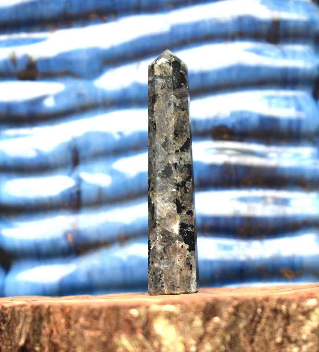 Norwegian Larvikite Crystal Obelisk Wand, Grounding Protection Tool - Etsy
